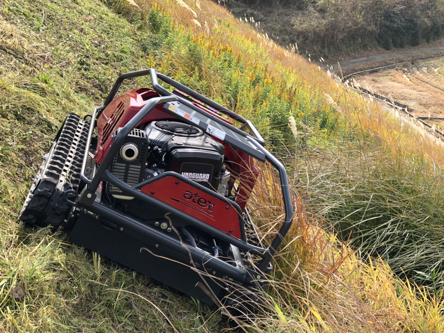 Hybrid remote controlled brush cutter | Atex co.,ltd.